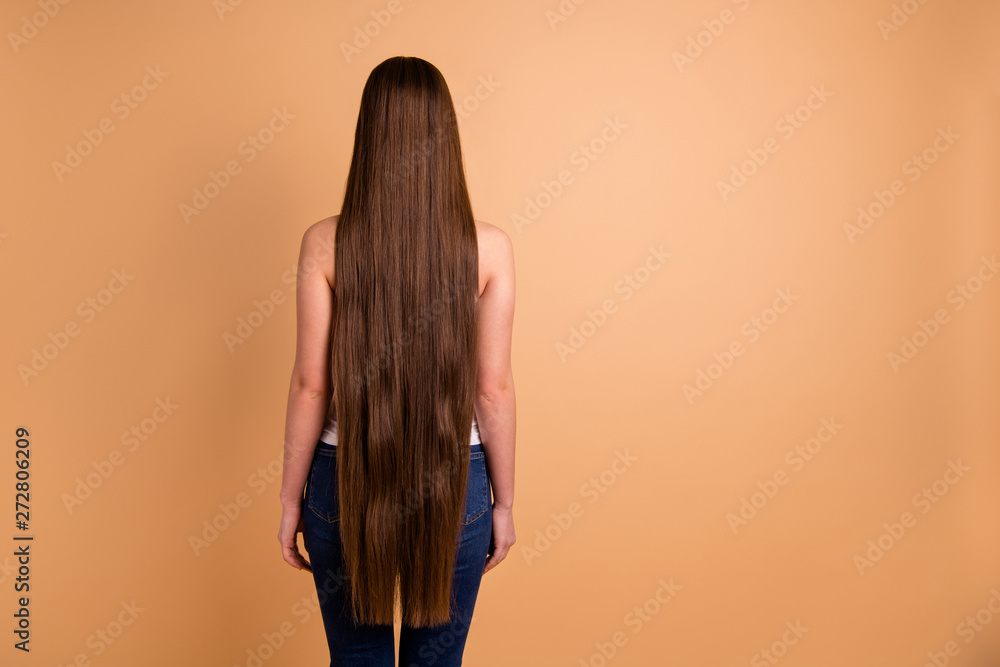 Close up back rear behind view photo beautiful amazing her she lady ...