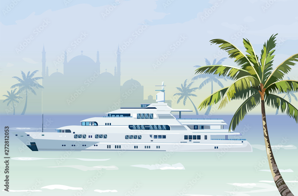 Travel boat Vector. Summer cruise journey poster templates Stock Vector ...