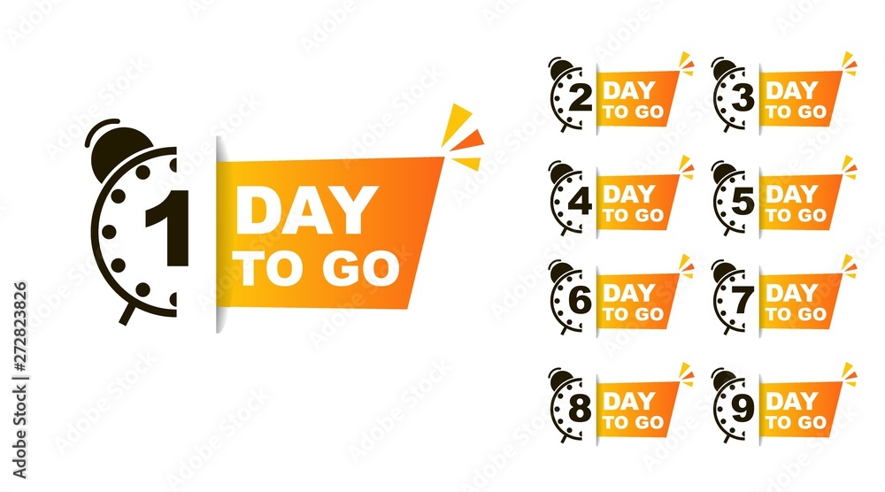 1 day to go. Vector stock illustration เวกเตอร์สต็อก | Adobe Stock