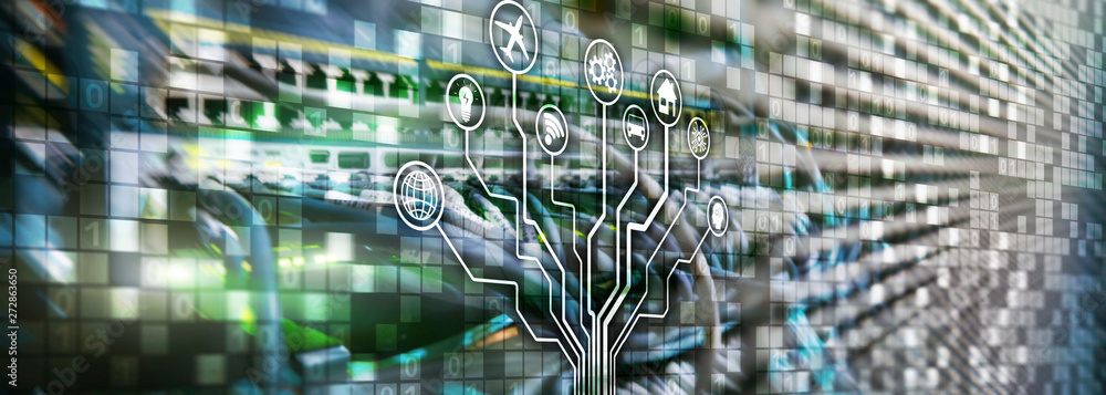 Smart server concept. IOT Internet of Things. ICT Information ...