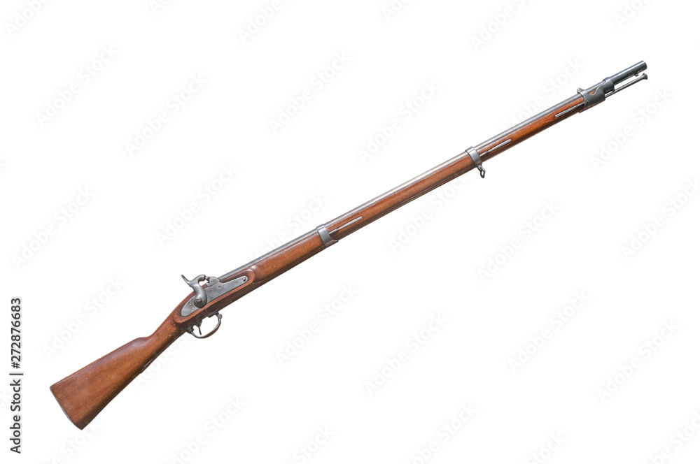 Poster Old antique riffle isolated on white background – Wall Art ...