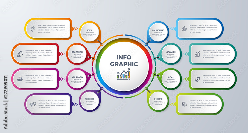 Modern infographic with green, purple, orange, and blue color can be ...
