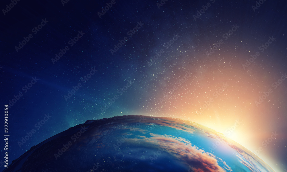 Abstract planets and space background Stock Photo | Adobe Stock