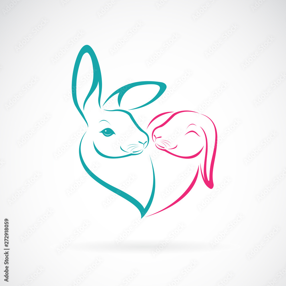 Vecteur Stock Vector of two rabbit head design on white background ...