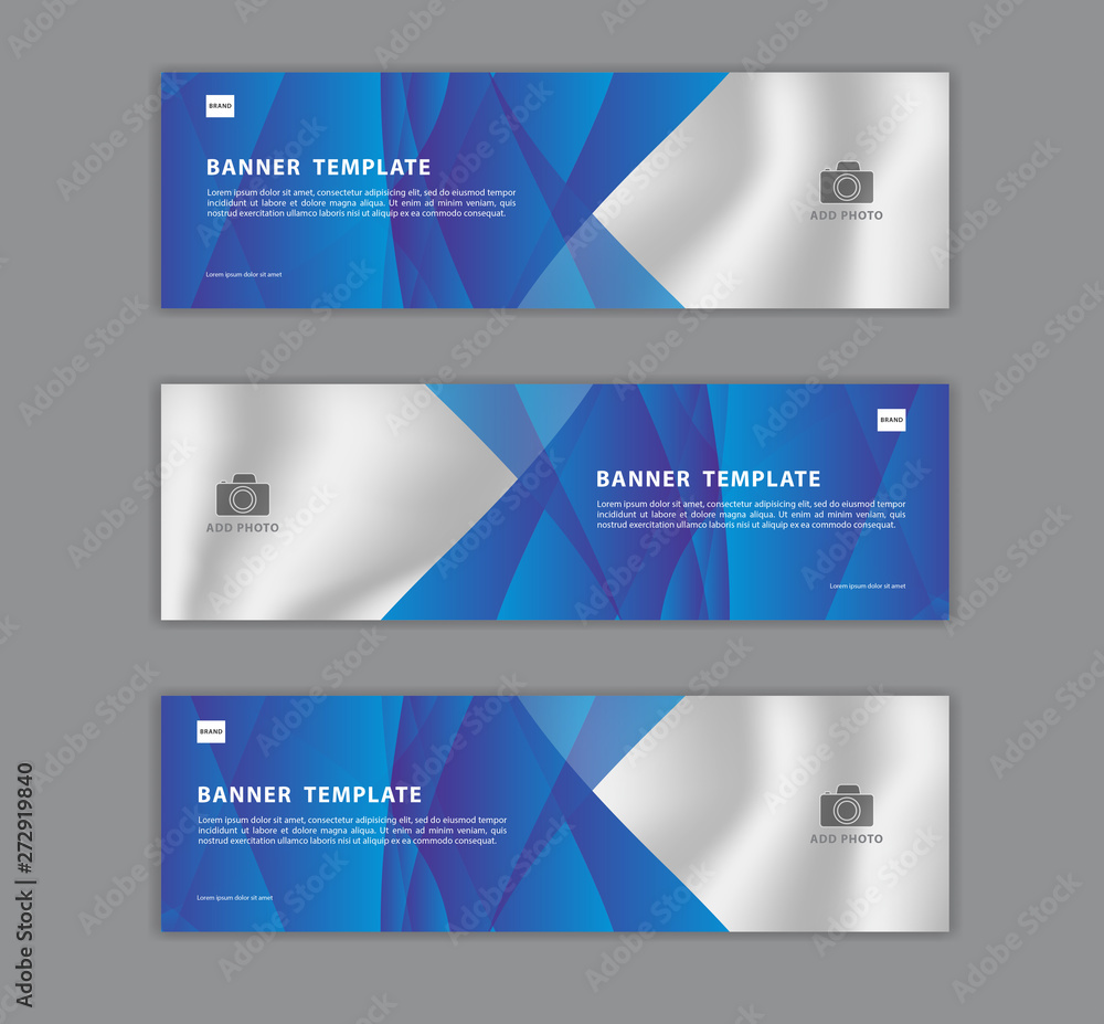 Blue banner design template vector illustration, Geometric, polygon ...