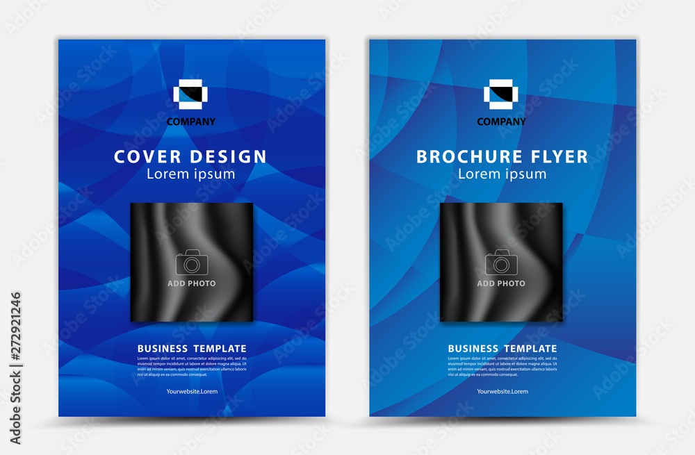 Blue cover template vector design, brochure flyer, annual report ...