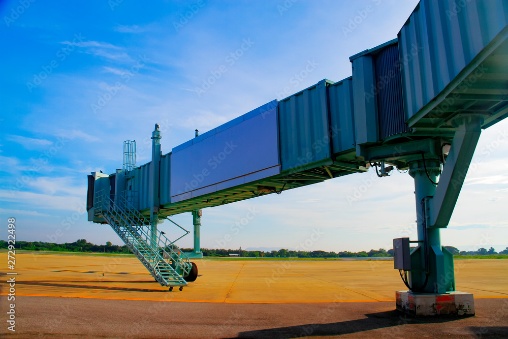 Airplane bridge in airport for passengers boarding or Jetway waiting ...