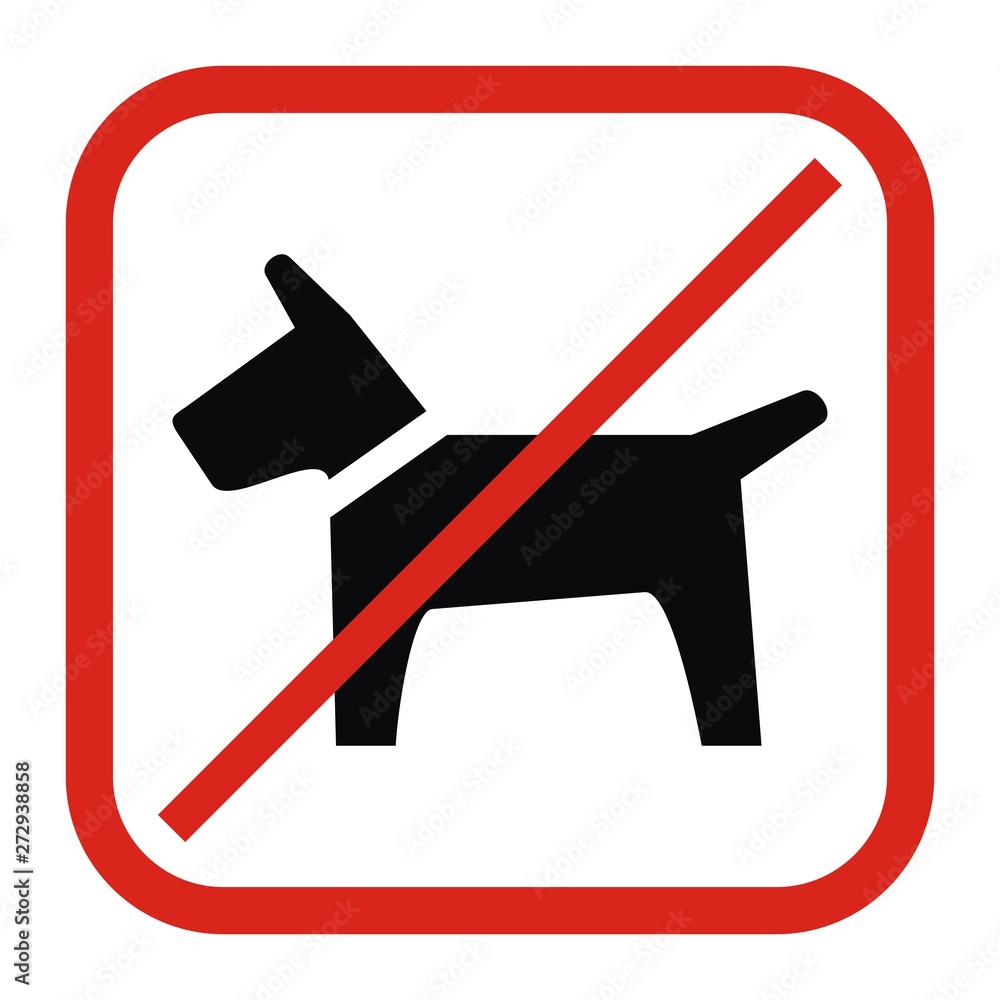 No entry with dogs, vector icon. No entry sign with dogs. Black ...