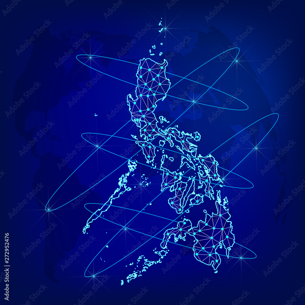 Global logistics network concept. Communications network map ...