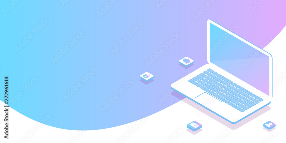 Programming and software development web page banner isometric icon ...