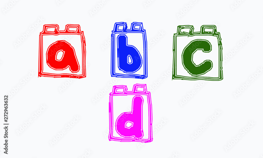 Coloring book cartoon ABCD letters Stock Illustration | Adobe Stock