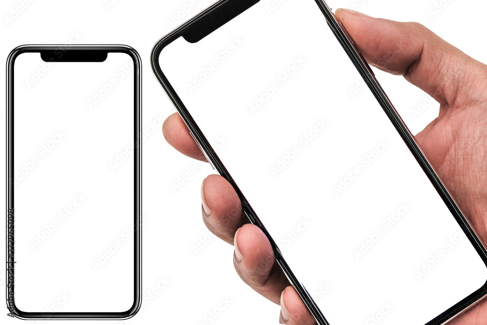 Smartphone similar to iphone xs max with blank white screen for ...