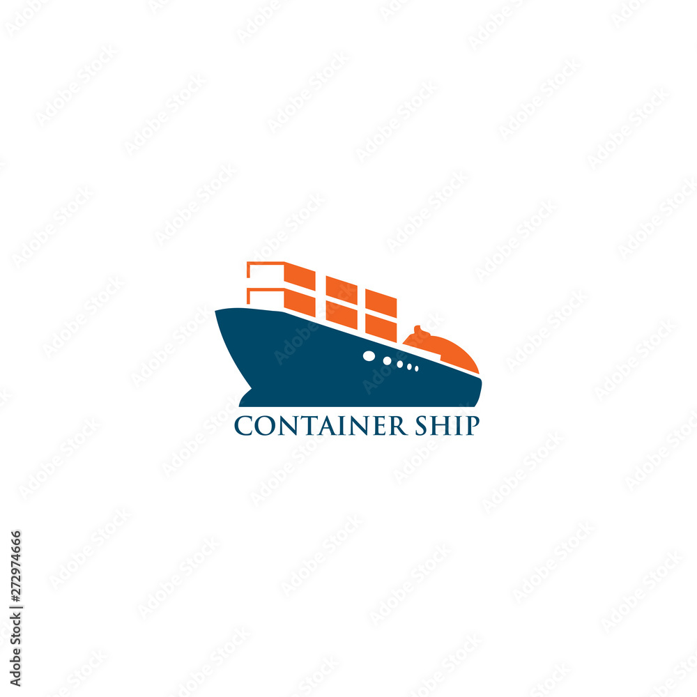 Container ship icon logo design vector template Stock Vector | Adobe Stock