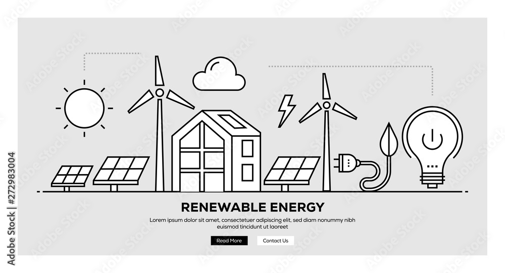 RENEWABLE ENERGY BANNER CONCEPT Stock Vector | Adobe Stock