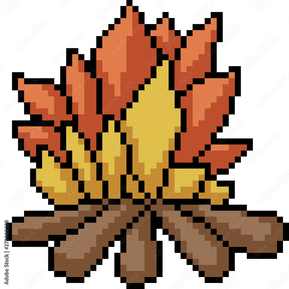 vector pixel art fire paper Stock Vector | Adobe Stock