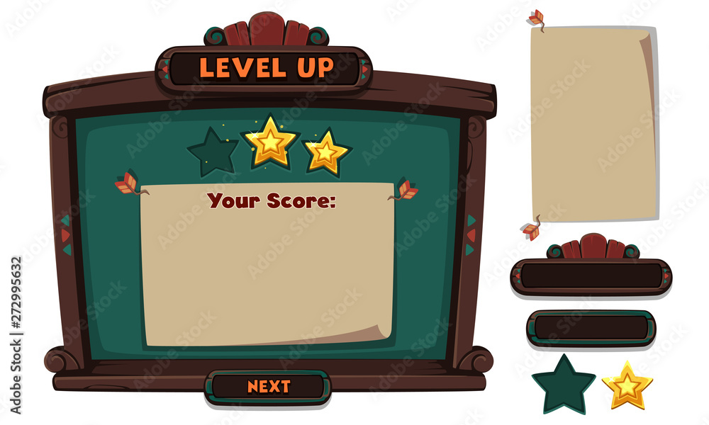 Set of UI elements for 2D games and apps-part 7 Stock Vector | Adobe Stock