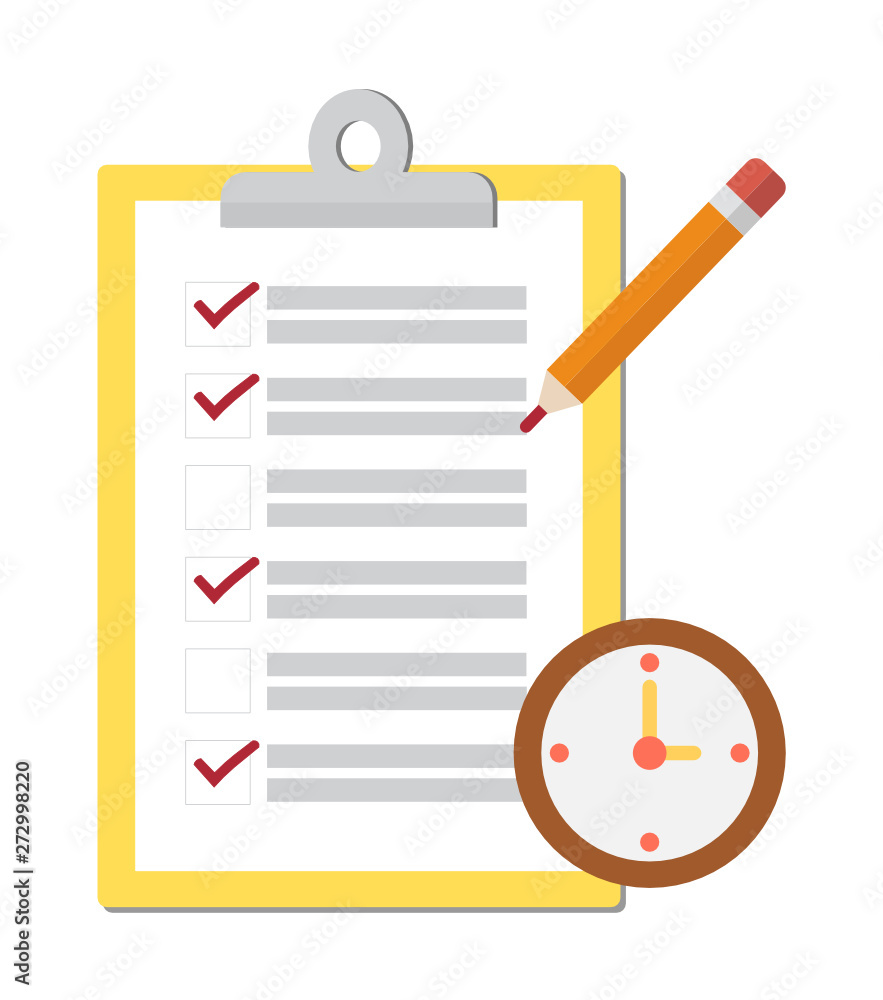 Notepad Checklist, complete tasks, to-do list, survey, exam concepts ...