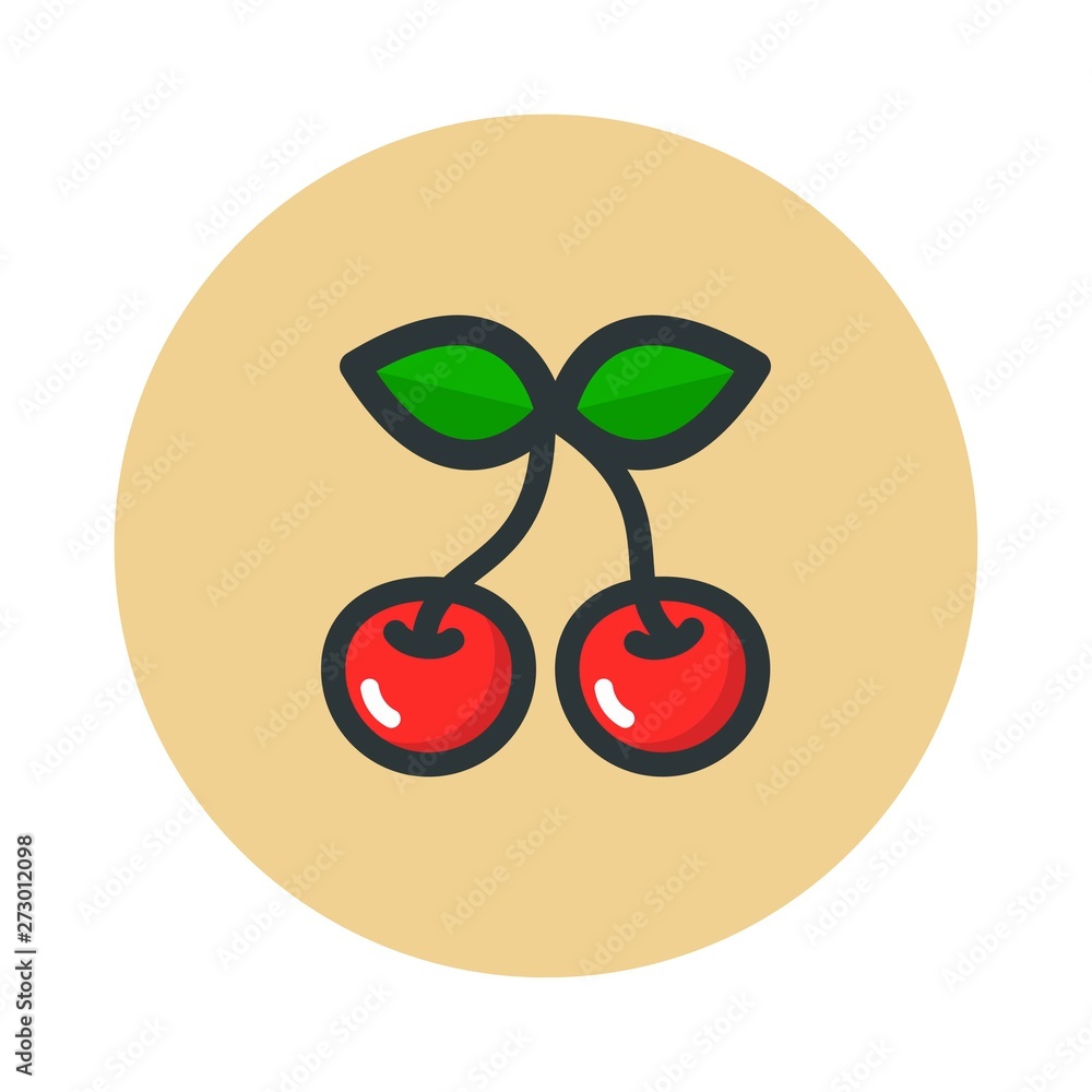 cartoon cherry vector icon Stock Vector | Adobe Stock