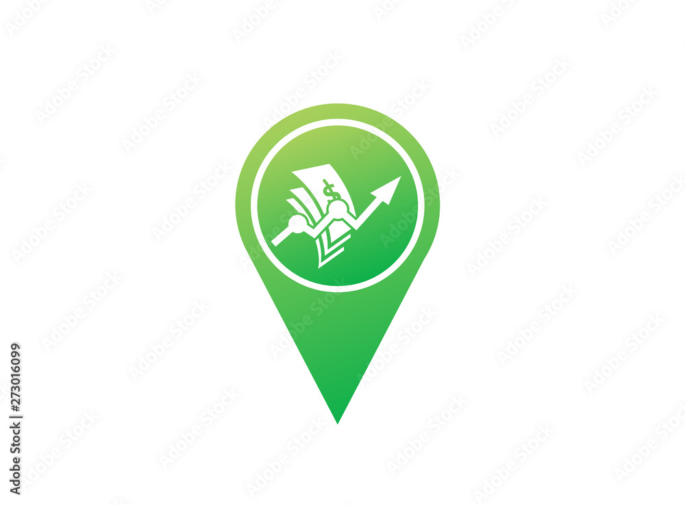 Money Arrow Chart Finance for logo design illustration in the shape ...