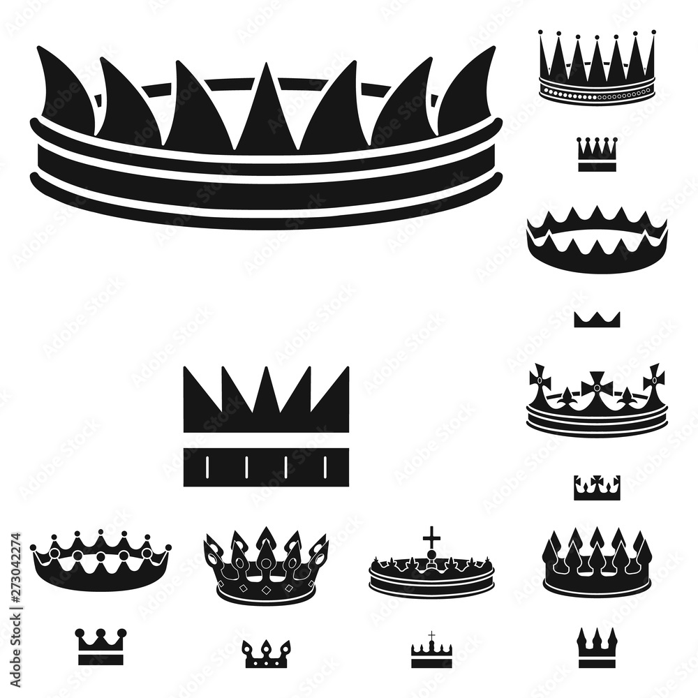 Vector design of king and majestic symbol. Set of king and gold stock ...