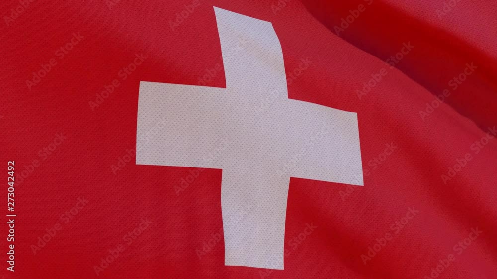 This stock motion graphics video shows the national flag of Switzerland ...