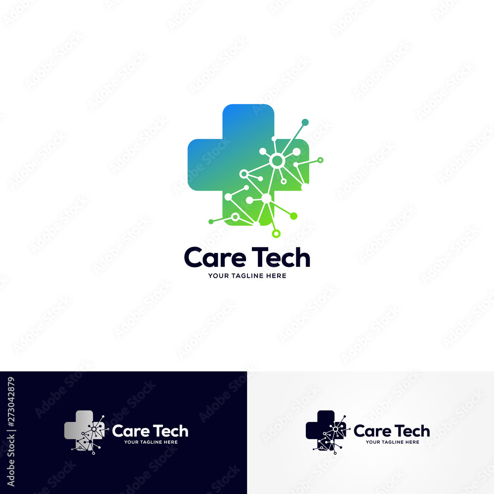 health tech logo designs template, healthcare logo designs Stock Vector ...