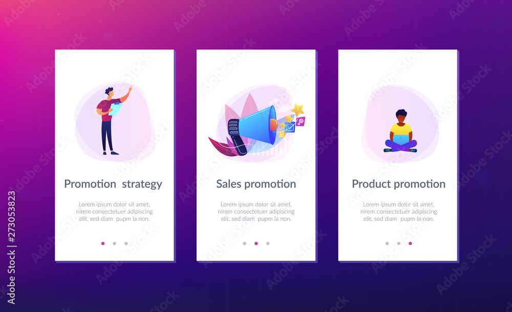 Businessman with megaphone promote media icons. Sales promotion and ...