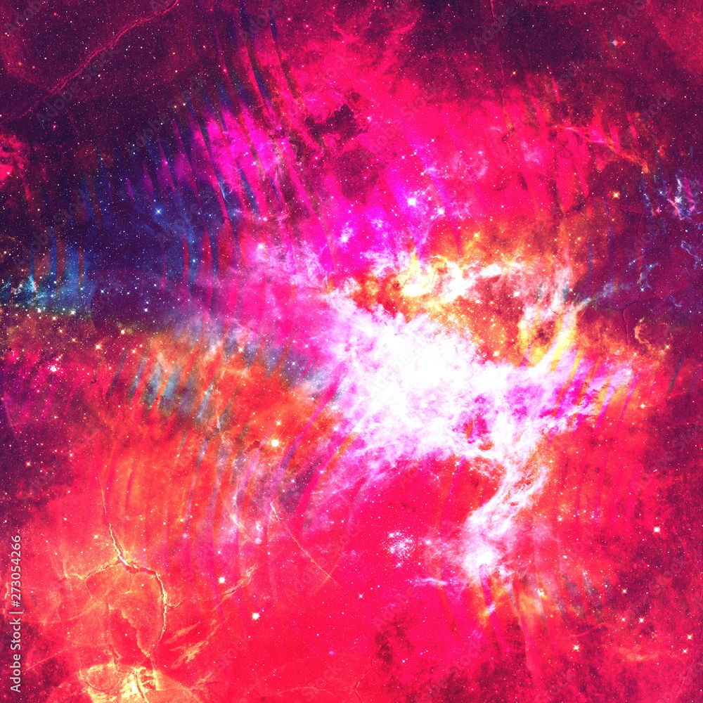 Abstract colorful space background. Stars of a planet and galaxy in ...