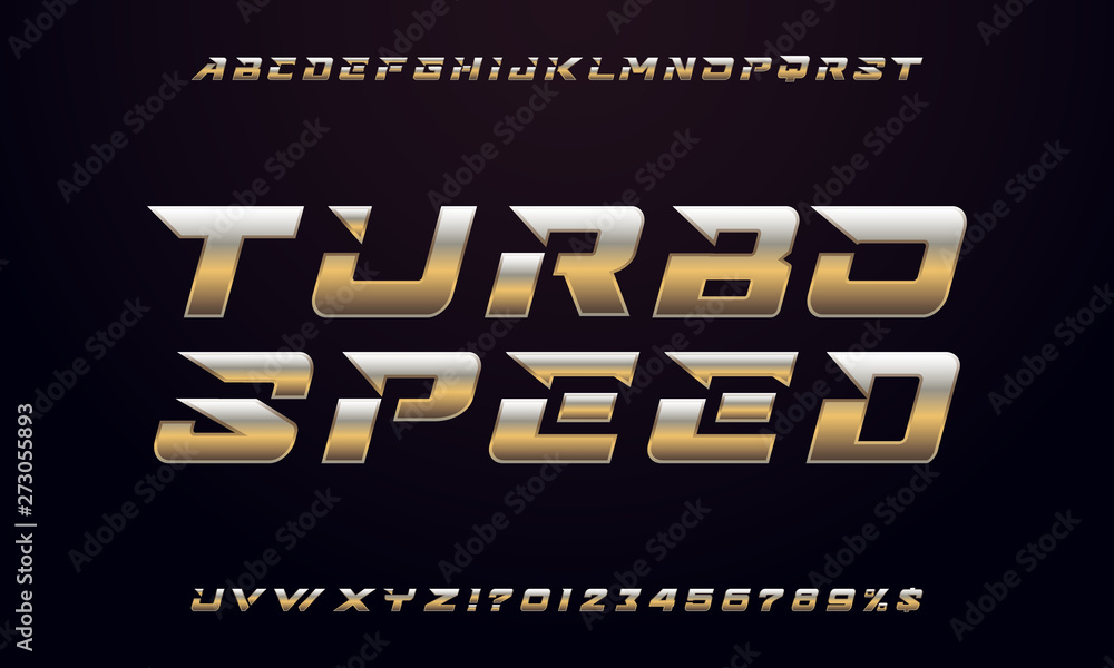 Modern gold font design. Stock Vector | Adobe Stock