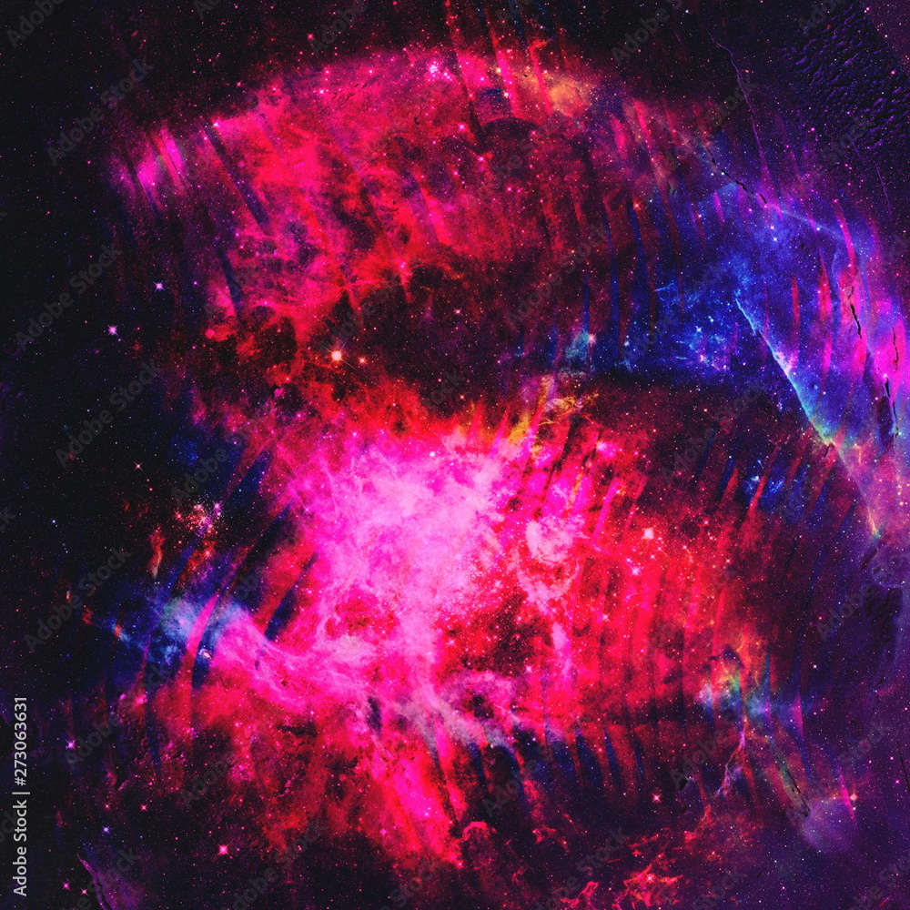 Abstract colorful space background. Stars of a planet and galaxy in ...