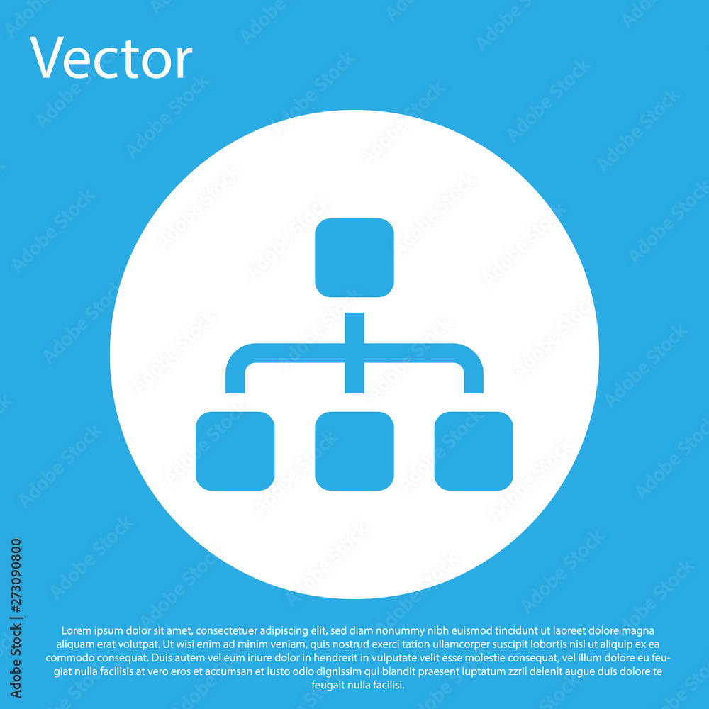 Blue Business hierarchy organogram chart infographics icon isolated on ...