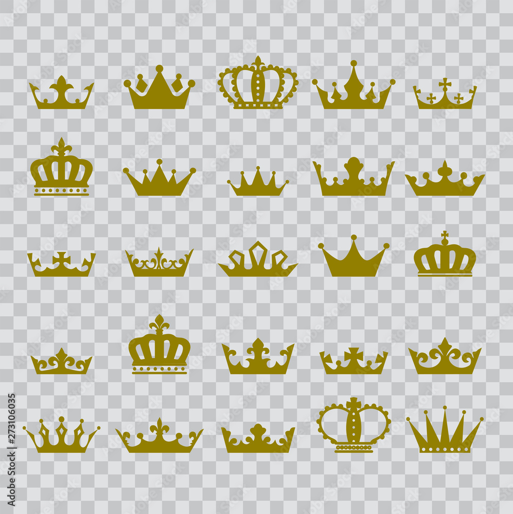 crown heraldic symbol icon on transparent background Stock Vector ...