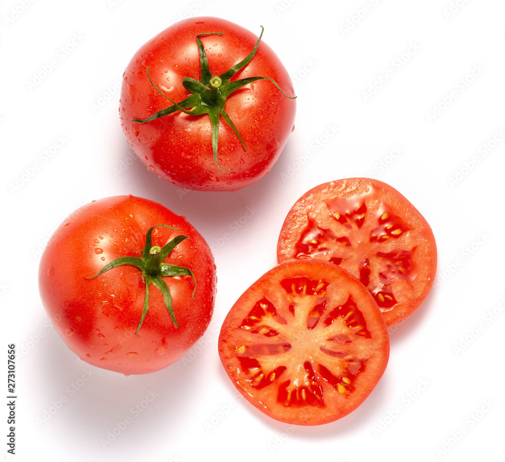 pomidory malinowe gruntowe pomidor na białym tle Stock Photo | Adobe Stock