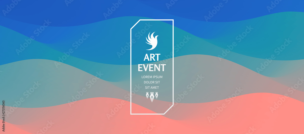 Art event invitation template. Abstract background with dynamic effect ...