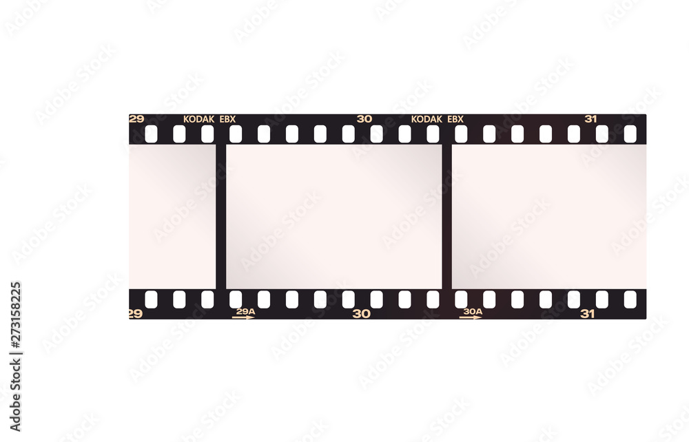 Vector negative film strip. Isolated on white background Stock Vector ...