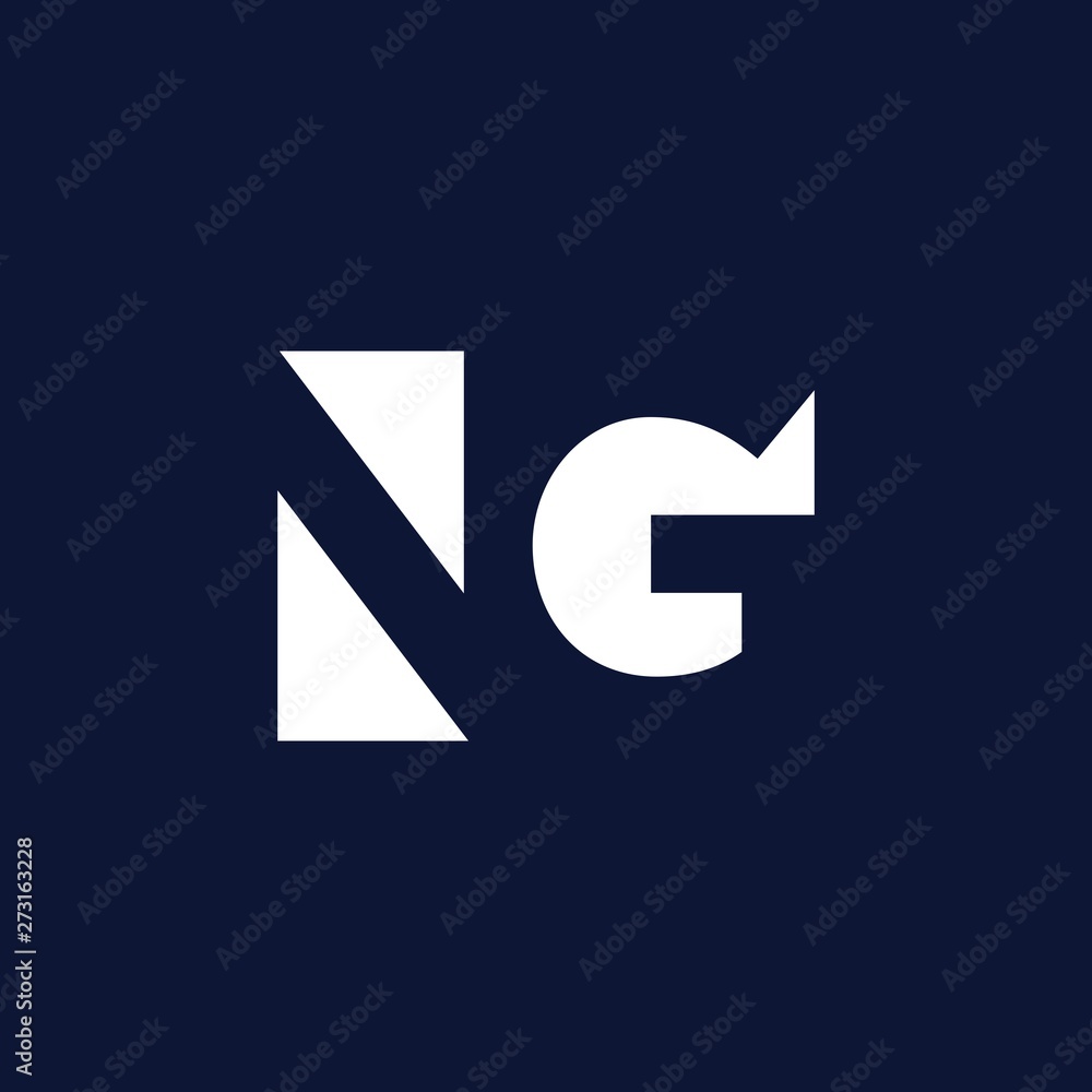 initials NG negative space logo design inspiration Stock Vector | Adobe ...
