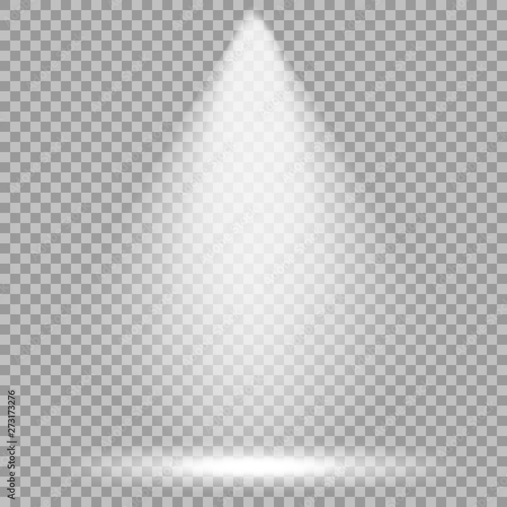 Vector spotlight. Bright light beam. Transparent realistic effect ...