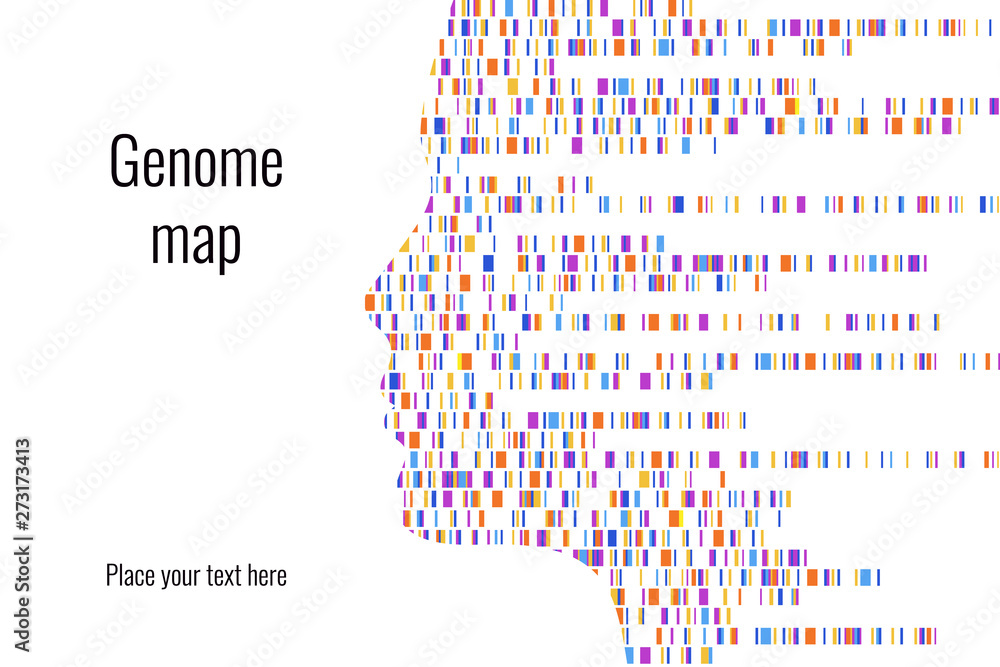 Dna test infographic. Vector illustration. Genome sequence map ...