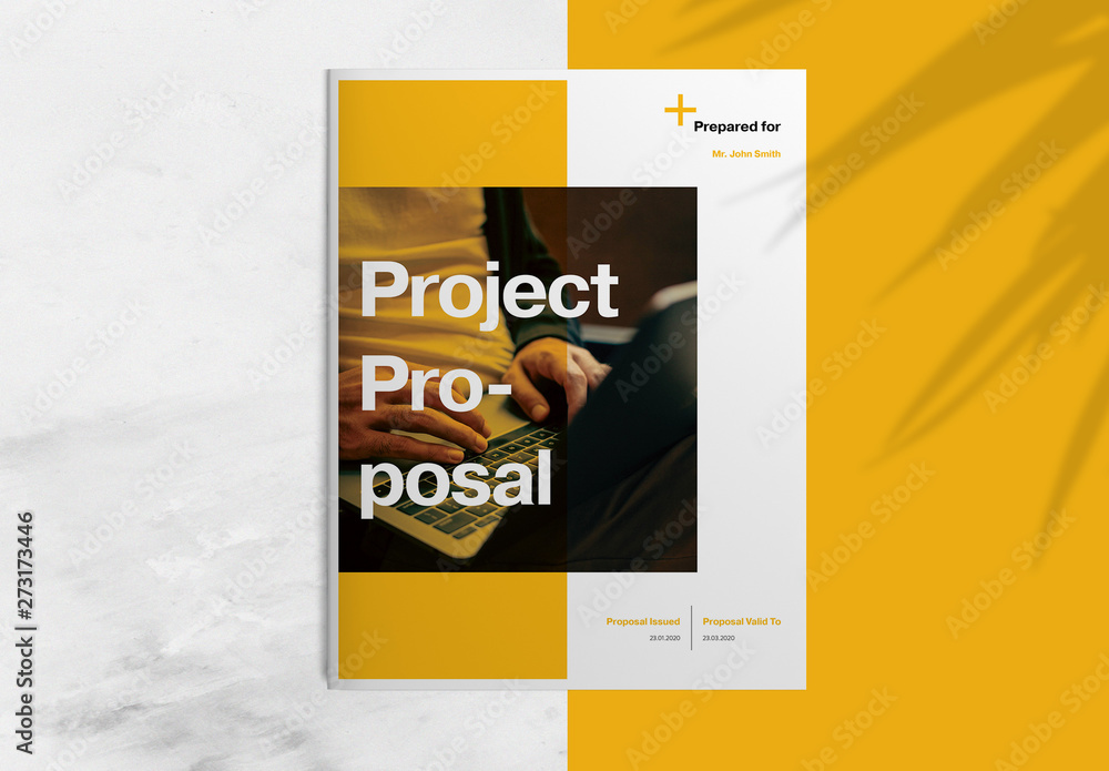 Project Proposal Layout with Orange Accents Stock Template | Adobe Stock