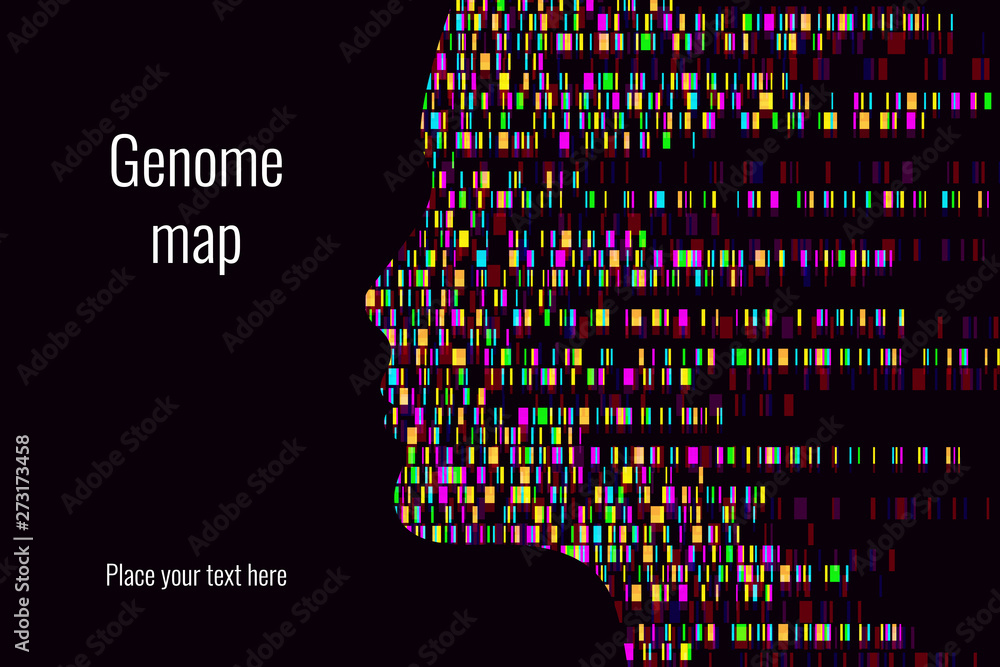 Dna test infographic. Vector illustration. Genome sequence map ...