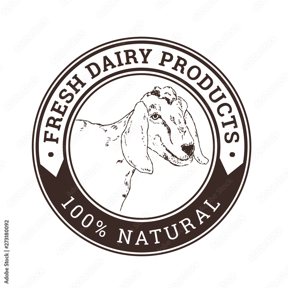 Vector label or badge and design elements with ink pen sketch image of ...