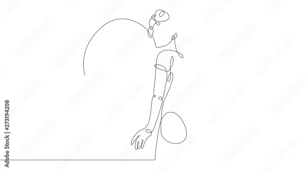 Self drawing simple animation of single continuous one line drawing ...