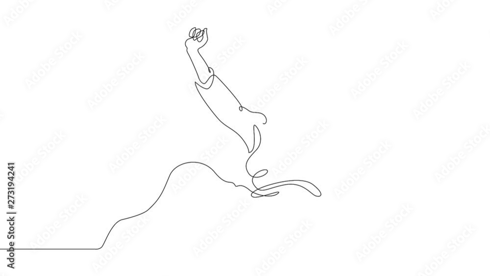 Self drawing simple animation of single continuous one line drawing ...