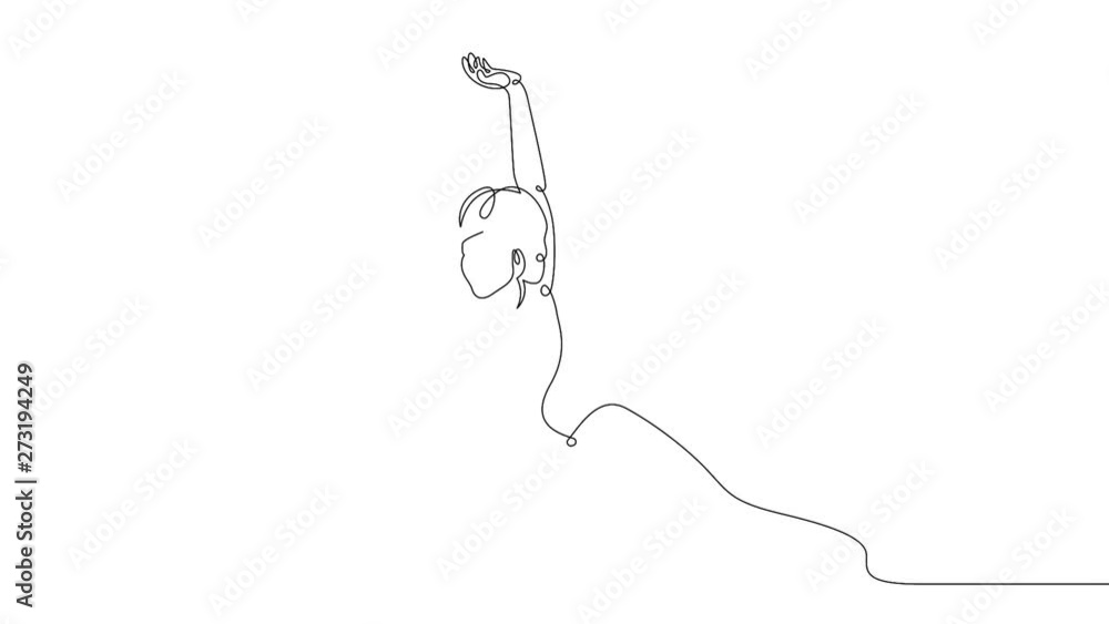 Vidéo Stock Self drawing simple animation of single continuous one line ...