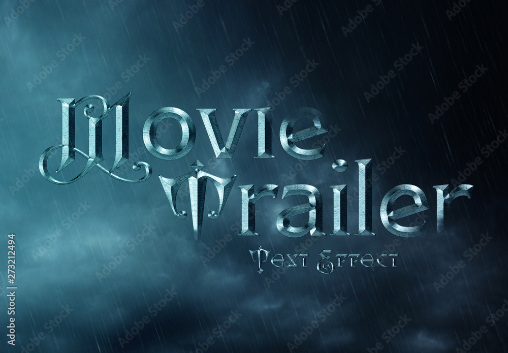 Steel Gothic Movie Trailer Text Effect Stock Template | Adobe Stock