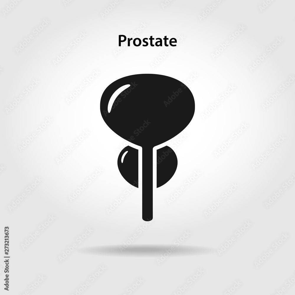 Black icon of prostate in flat style Stock Vector | Adobe Stock