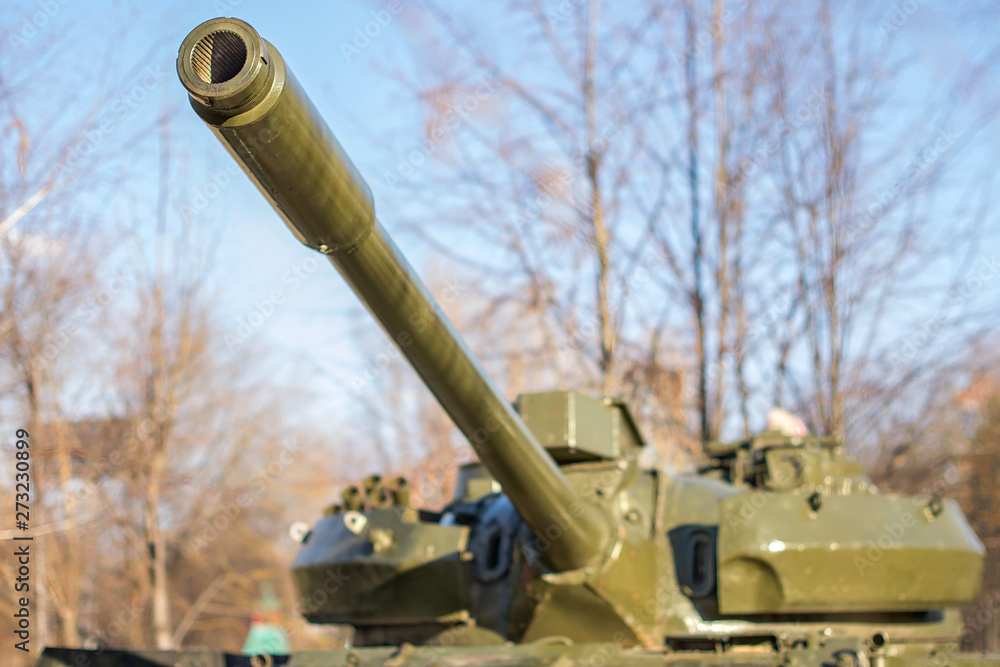 muzzle gun battle tank on armored turret Stock Photo | Adobe Stock