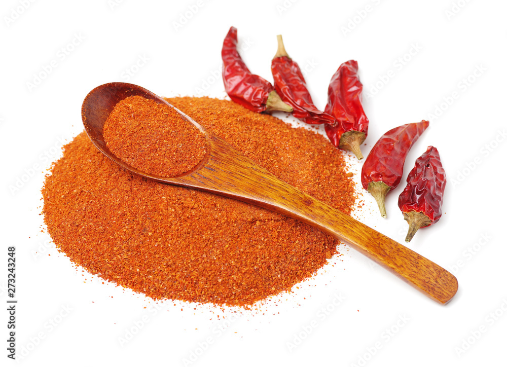 Pile of ground Paprika isolated on white background Stock Photo | Adobe ...