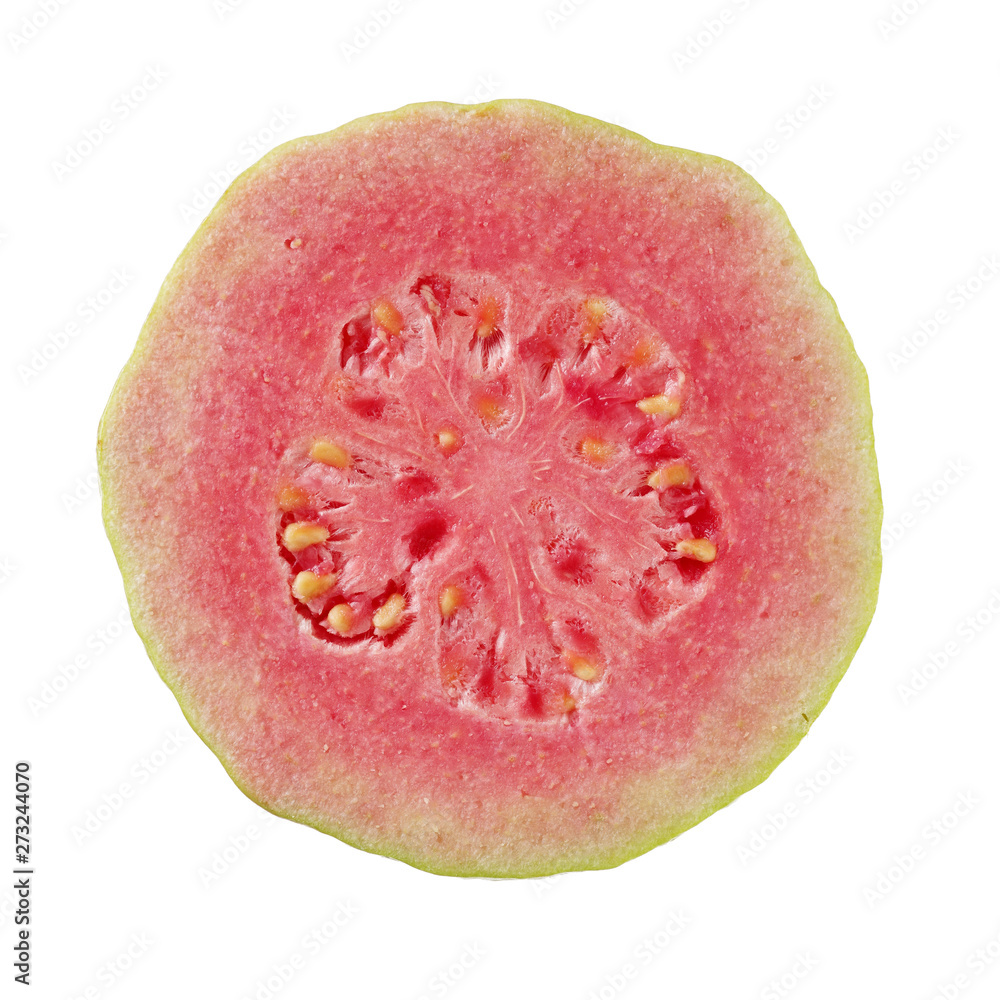 Pink guava isolated on white background Stock Photo | Adobe Stock
