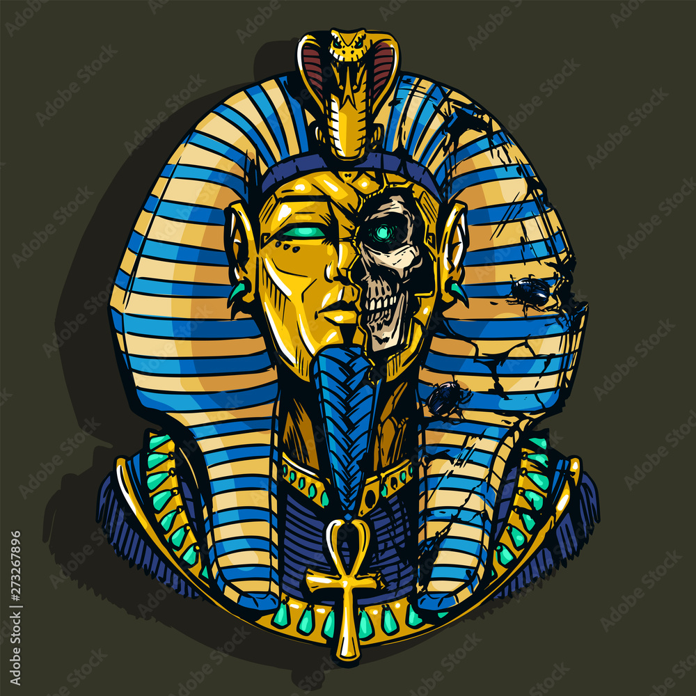 Photo & Art Print Egyptian pharaoh in a destroyed sarcophagus, Nick_D_Zen